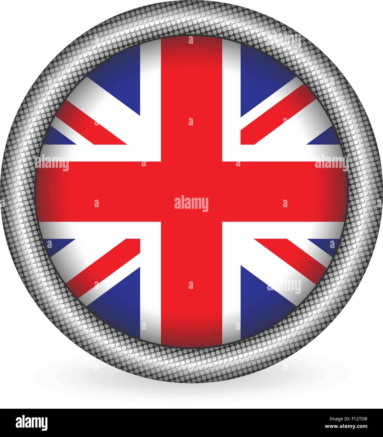 UK flag button on a white background. Vector illustration Stock Vector ...