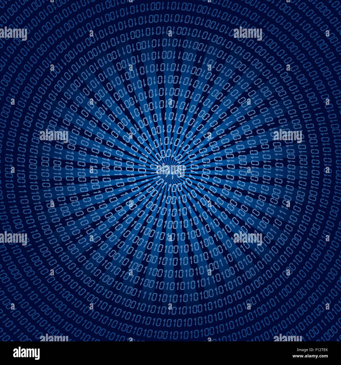 Blue background with spiral binary code. Vector illustration Stock Vector Image & Art - Alamy