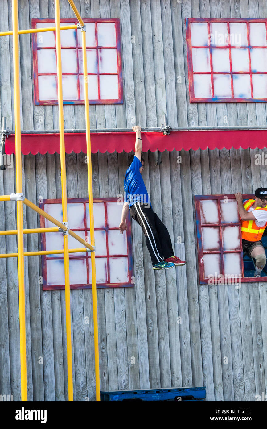 The acrobatic team Rush Parkour performs at the Canadian National ...