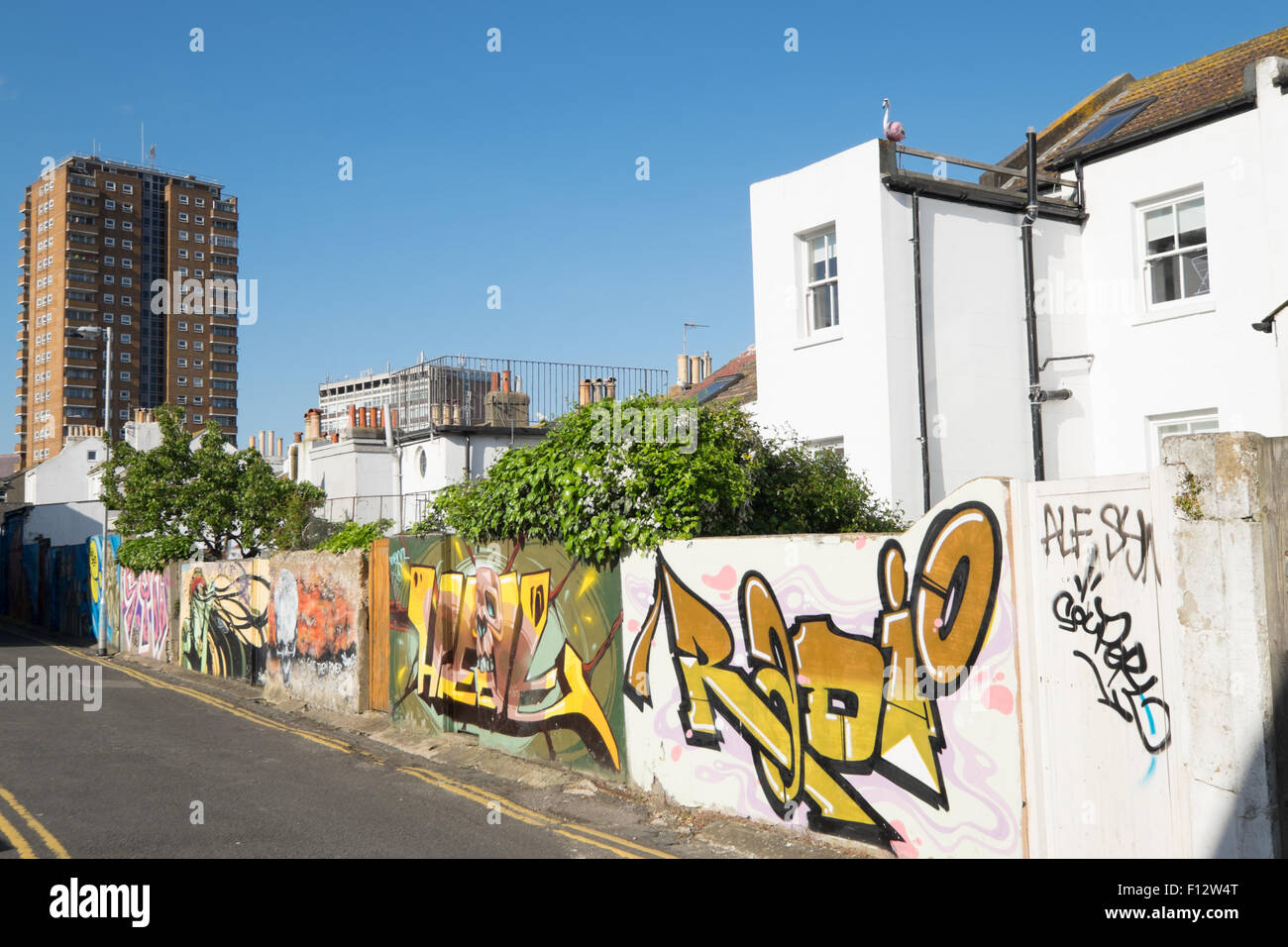 Street scene at the North Laine district of Brighton Stock Photo - Alamy