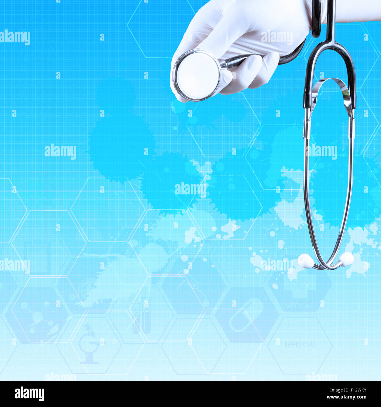 Doctor hand with medical background as concept Stock Photo - Alamy