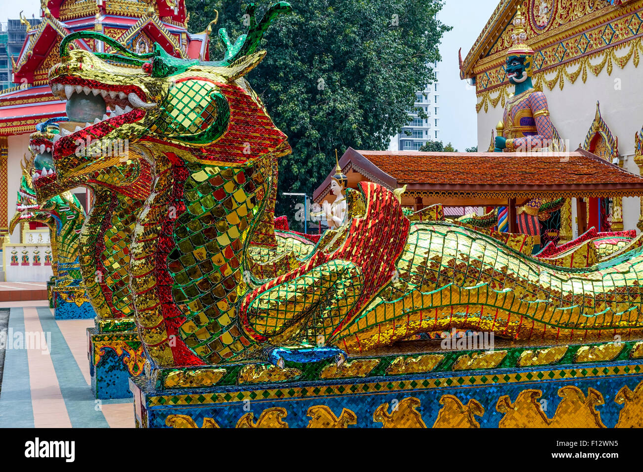 Wat Chayamangkalaram Thai -Tempele in Penang, Malaysia, Asien Stock ...