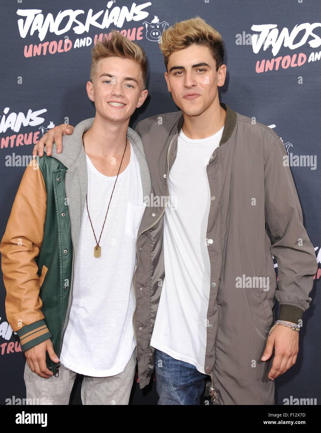 Los Angeles, CA, USA. 25th Aug, 2015. Jack Johnson, Jack Gilinsky at ...
