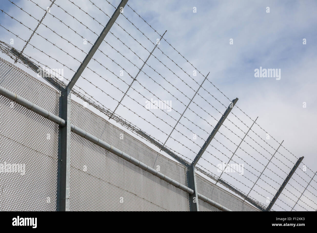 Fence around restricted area, old jail in the Netherlands Stock Photo ...
