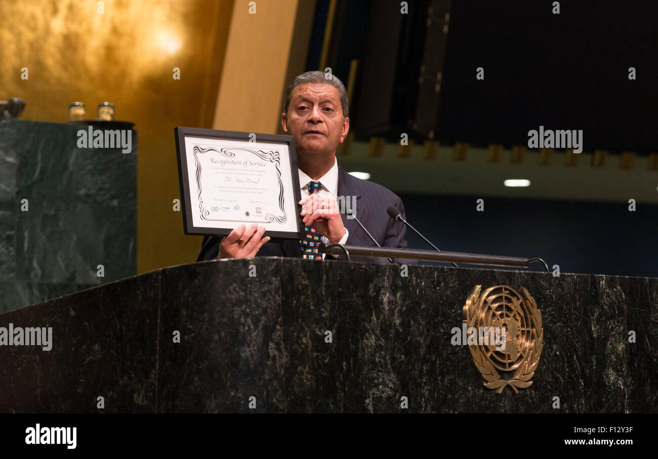New York City, United States. 25th Aug, 2015. Amir Dossal attending the ...