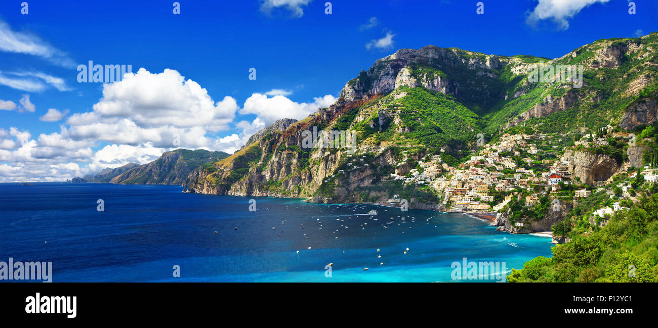 Amazing scenery of Positano- beautiful Amalfi coast of Italy Stock ...