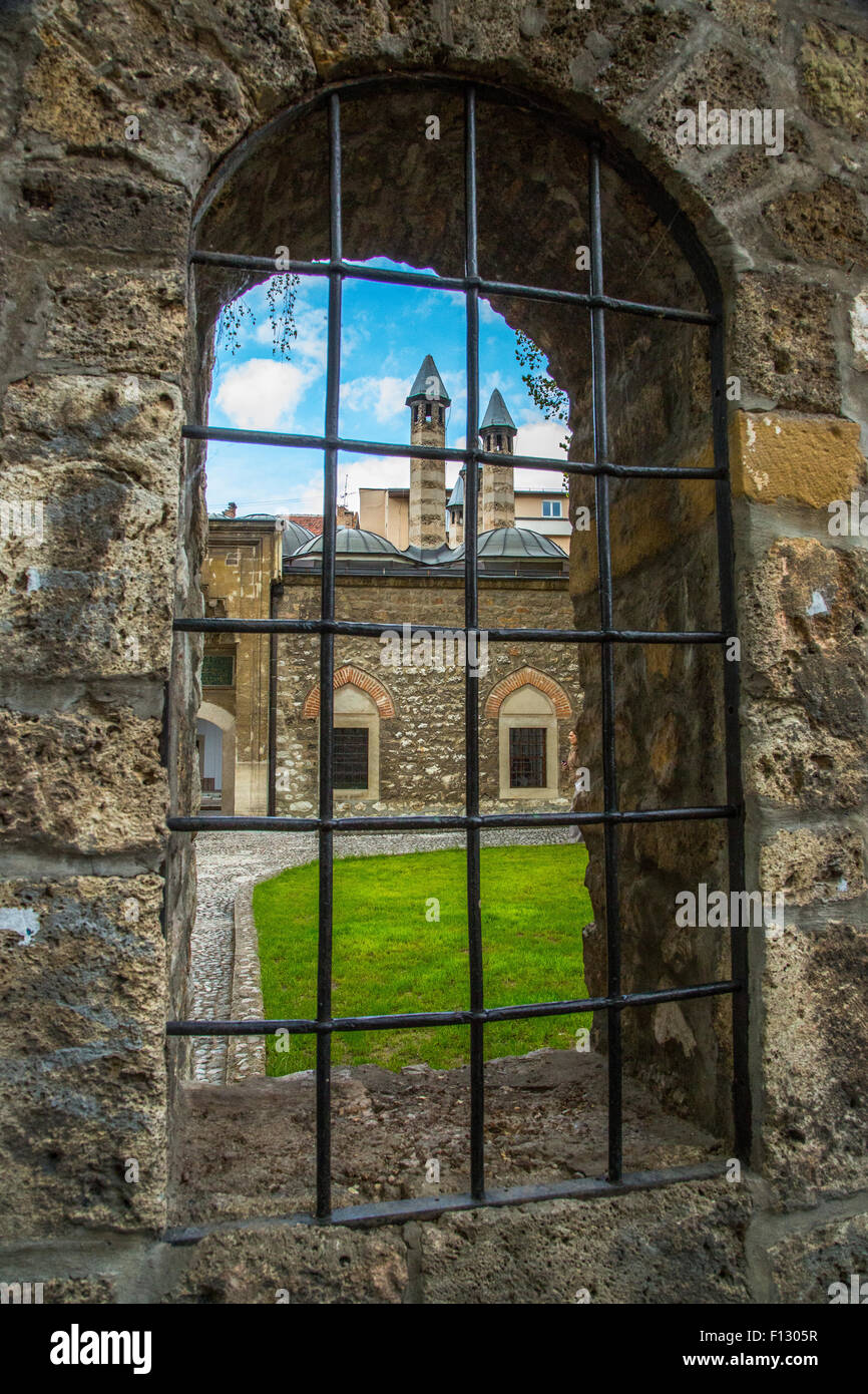 Barred window in Sarajevo, Bosnia & Herzegovina Stock Photo - Alamy