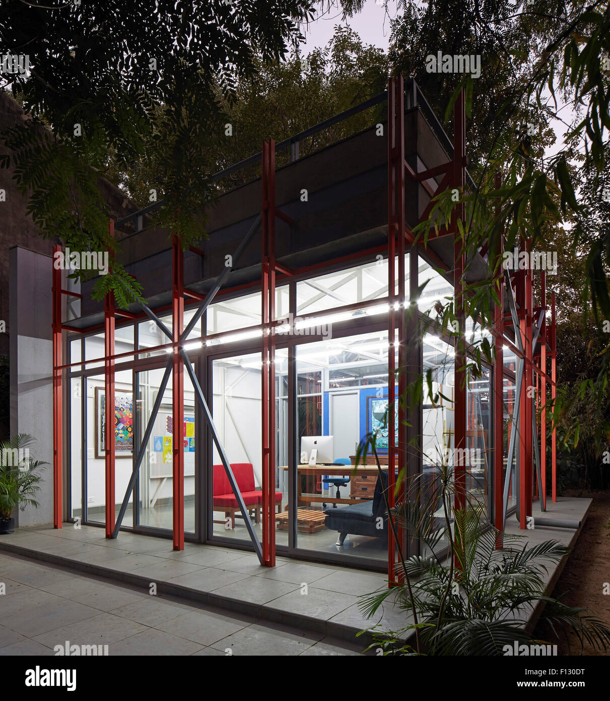 Exterior front view towards dusk. Studio for Hazel Karkaria Graphic ...