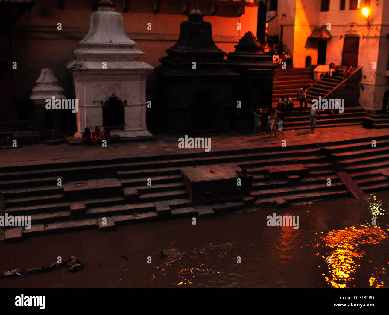 Shrines at the ghats of Bagmati river, Pashupatinath Stock Photo - Alamy
