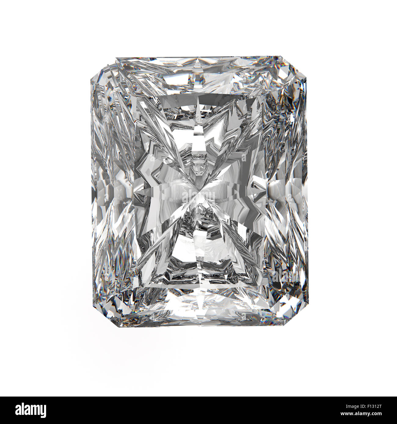 3d Square cut diamond on white Stock Photo - Alamy