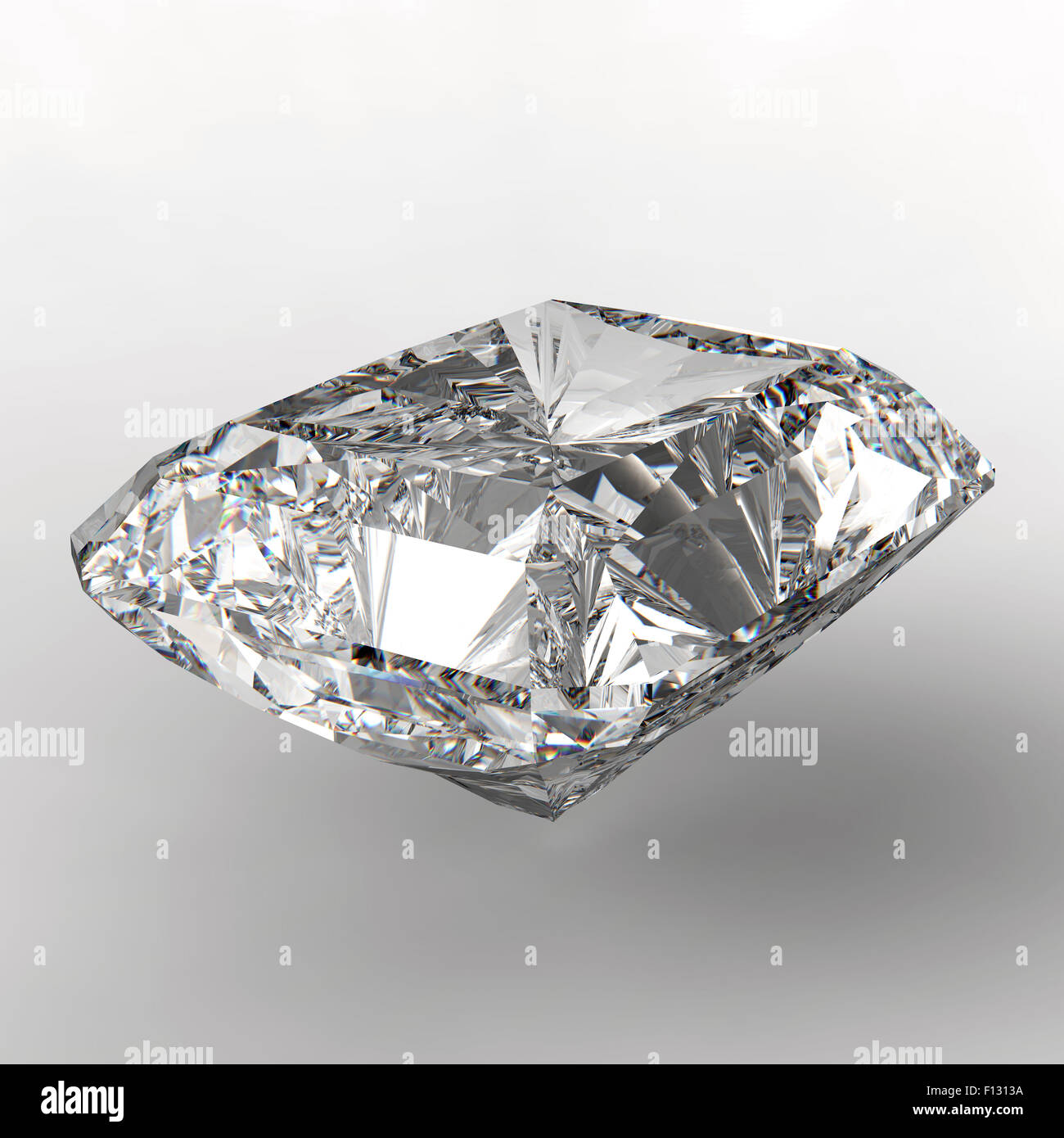 3d Square cut diamond on white Stock Photo - Alamy