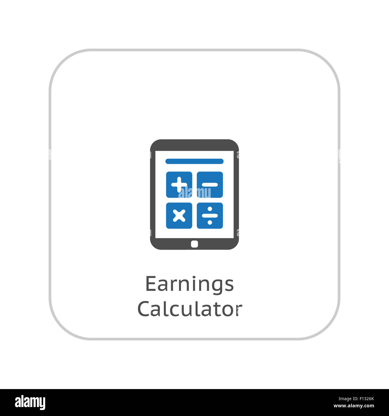 Earnings Calculator, Business Icon. Flat Design. Isolated Stock Photo ...