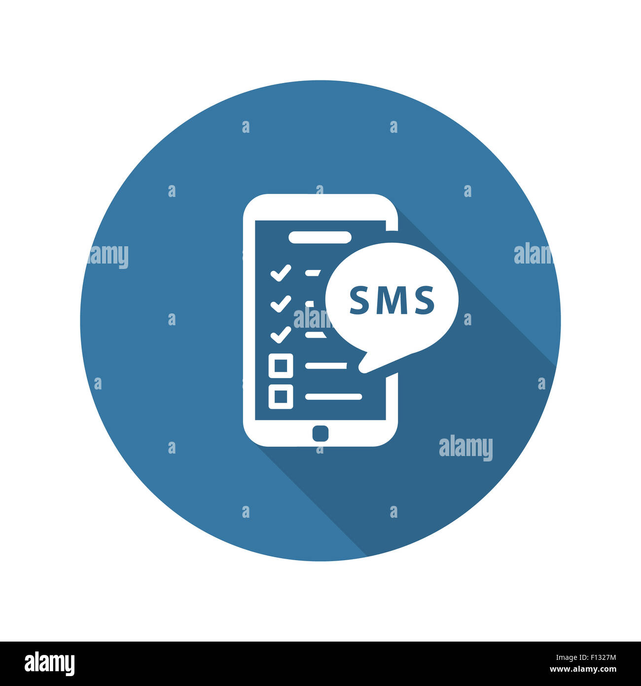 Reminders by SMS and Medical Services Icon. Flat Design. Isolated. Long ...