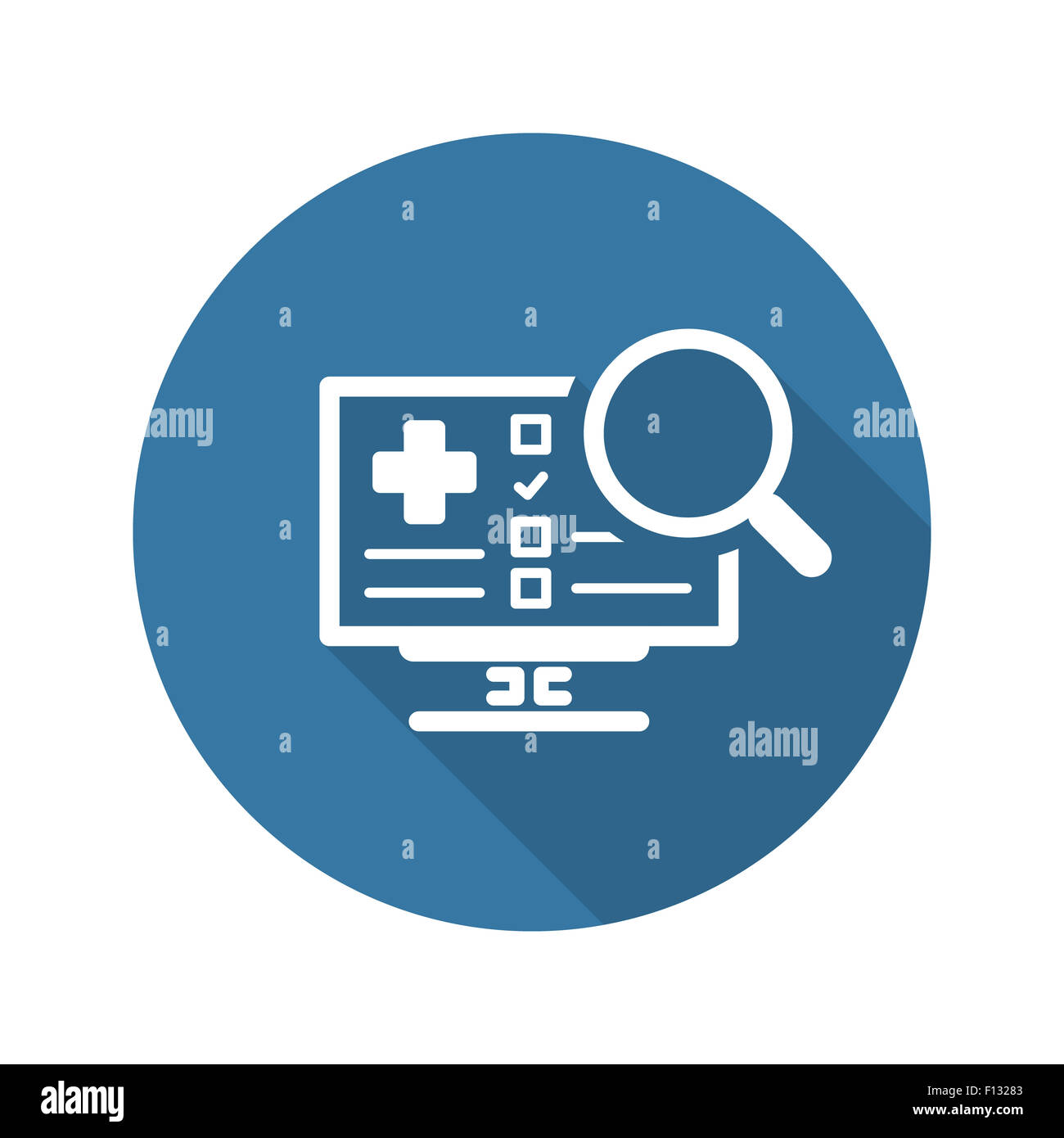 Search Online Instruction and Medical Services Icon. Flat Design ...