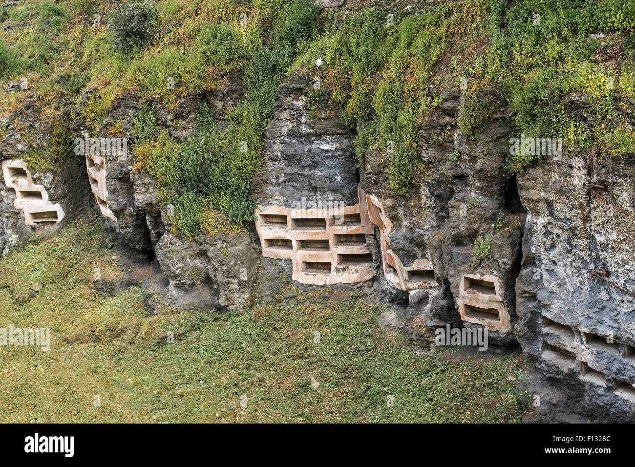 Burial Niches Carved Into Rock Pompeii Campania Italy Stock Photo - Alamy