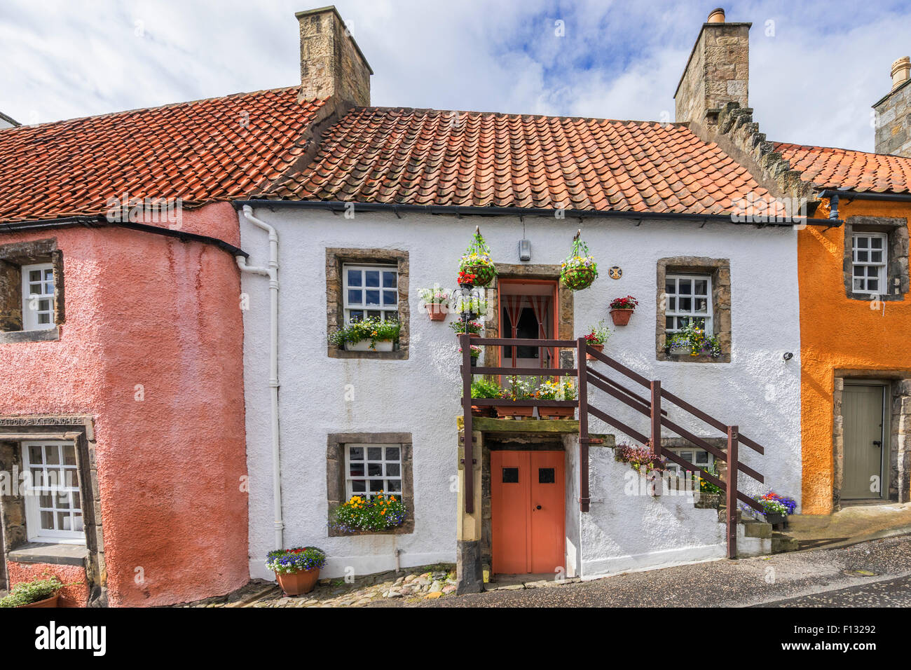 Exterior view of traditional old house Culross in Fife Scotland Stock ...