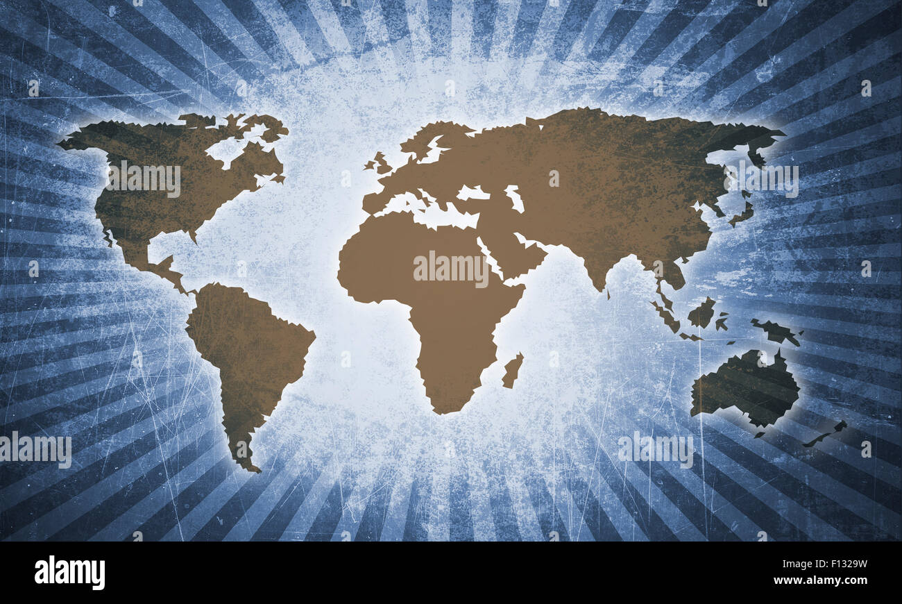 retro world map in design Stock Photo - Alamy