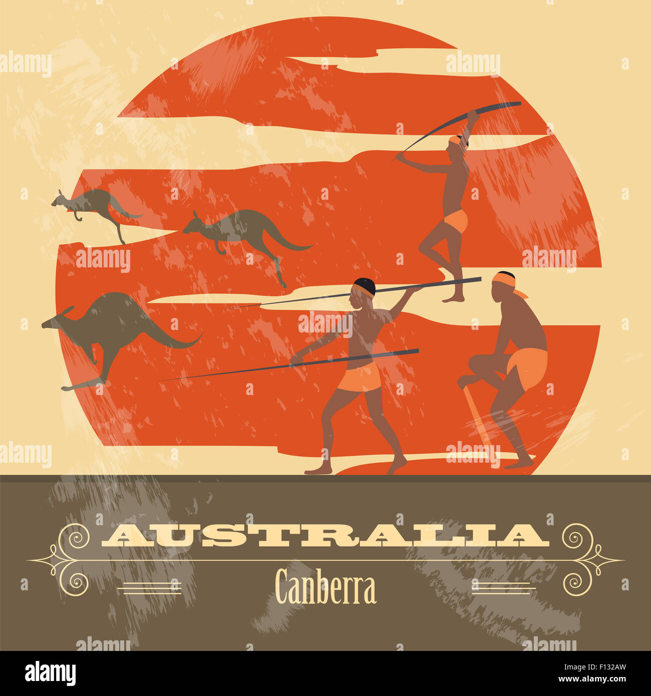 Australia. Retro styled image. Vector illustration Stock Photo - Alamy