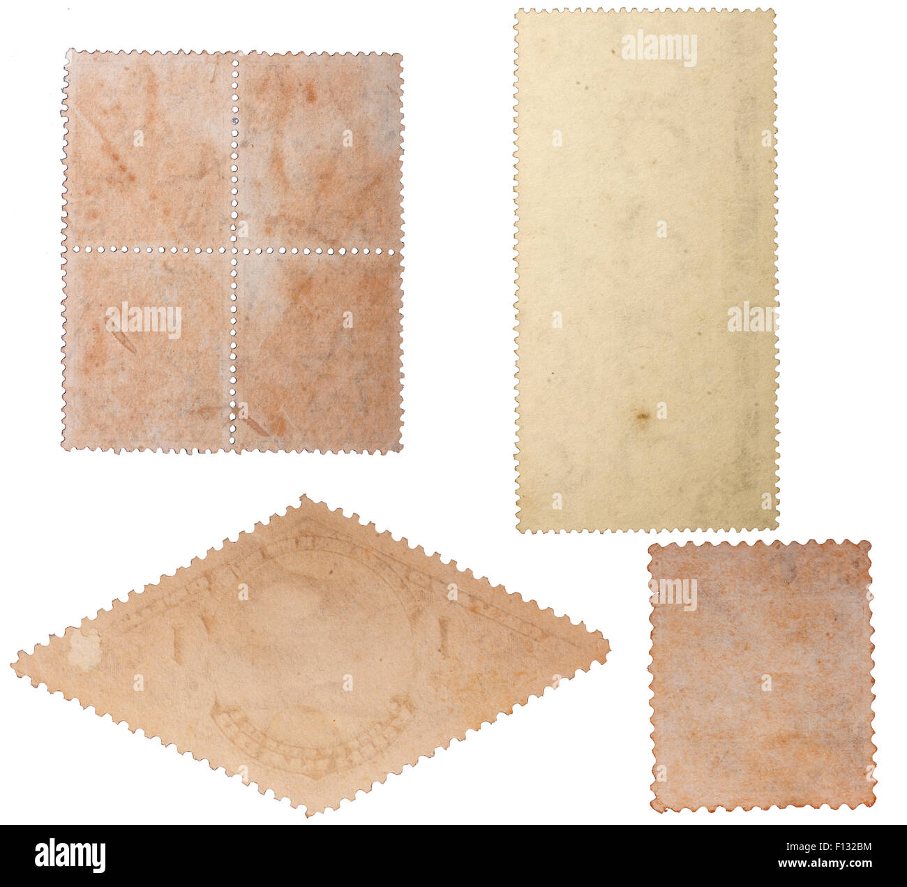 Image of an old blank stamp many forms isolated against a white ...