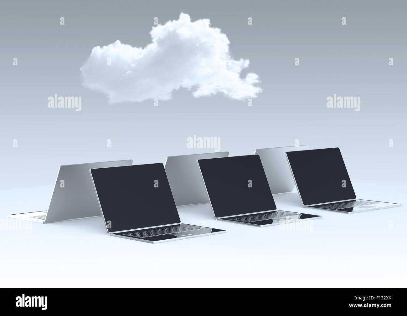 Cloud computing 3d sign on laptop computer as concept Stock Photo - Alamy