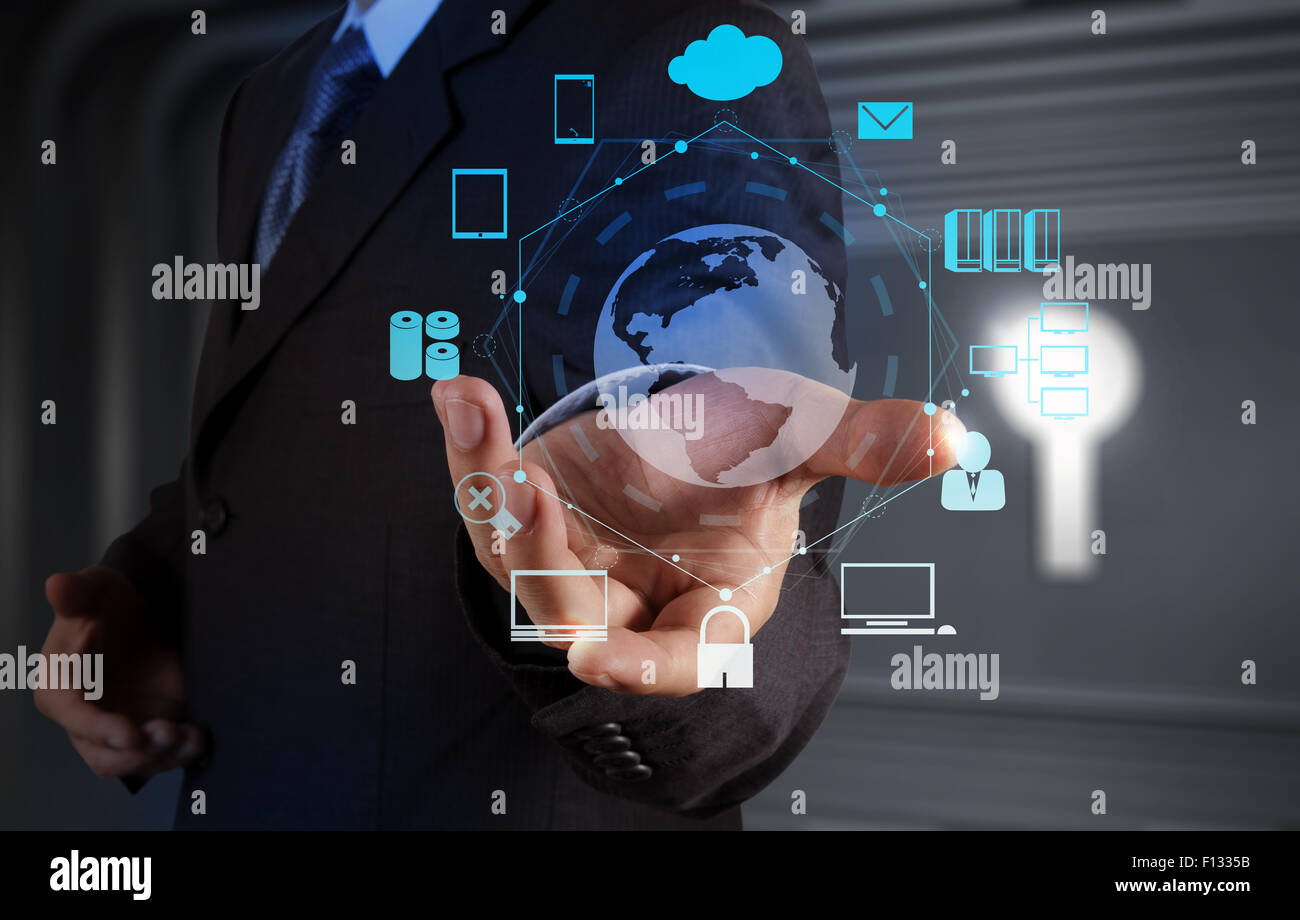 businessman shows modern technology as concept Stock Photo - Alamy