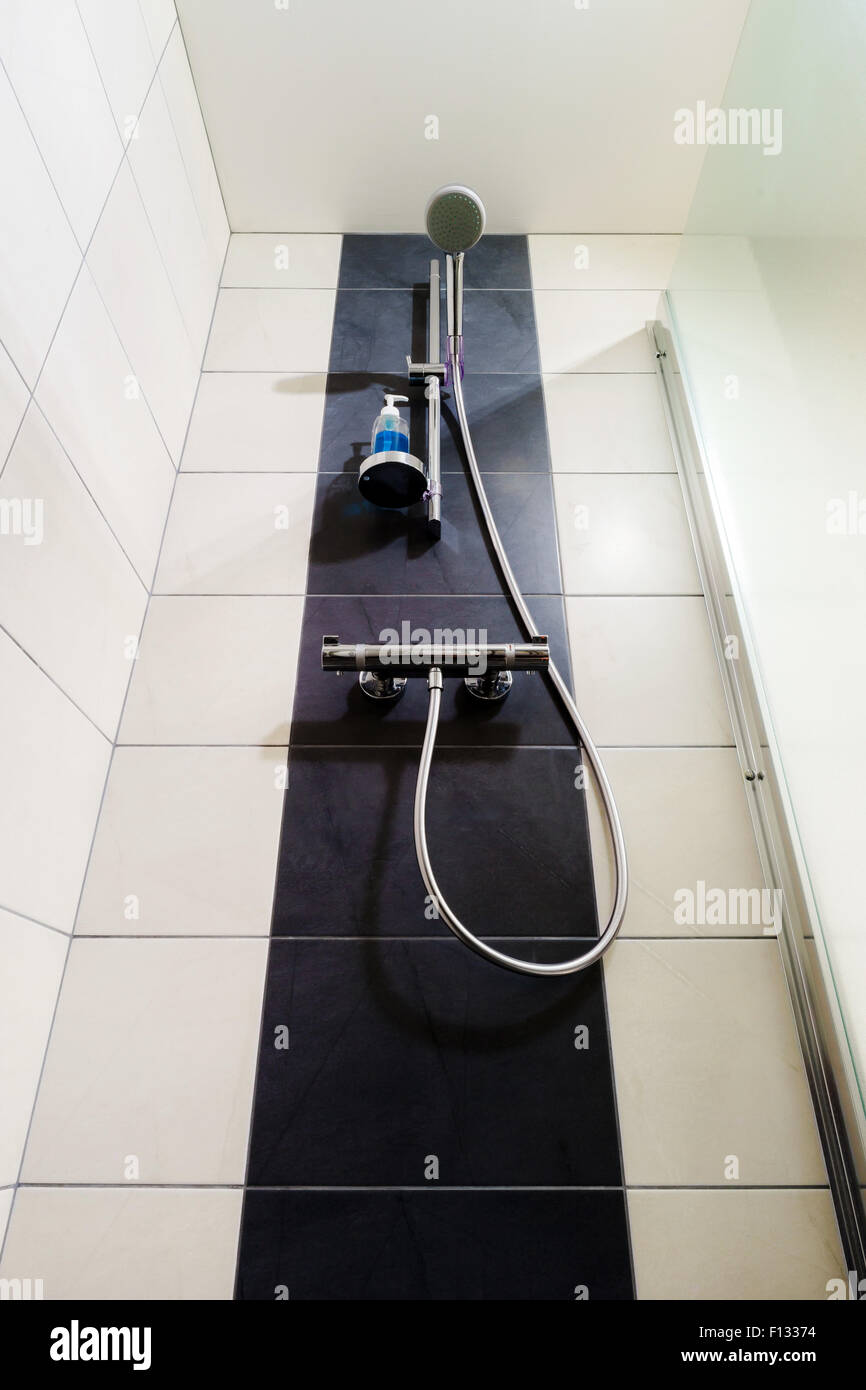 New modern wc with douche in apartment, bathroom Stock Photo - Alamy