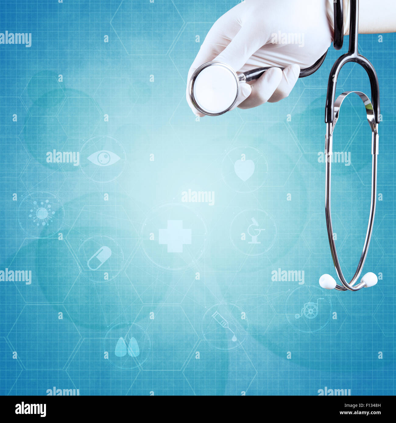 Doctor hand with medical background as concept Stock Photo - Alamy