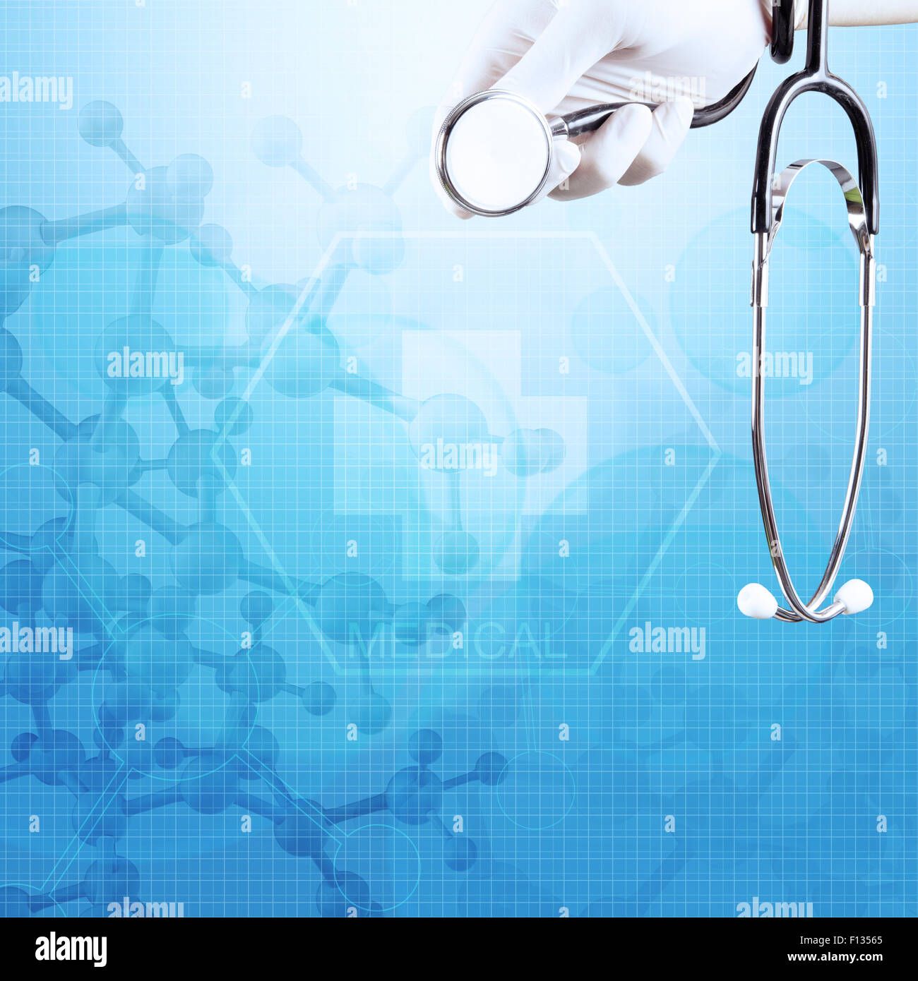 Doctor hand with medical background Stock Photo - Alamy