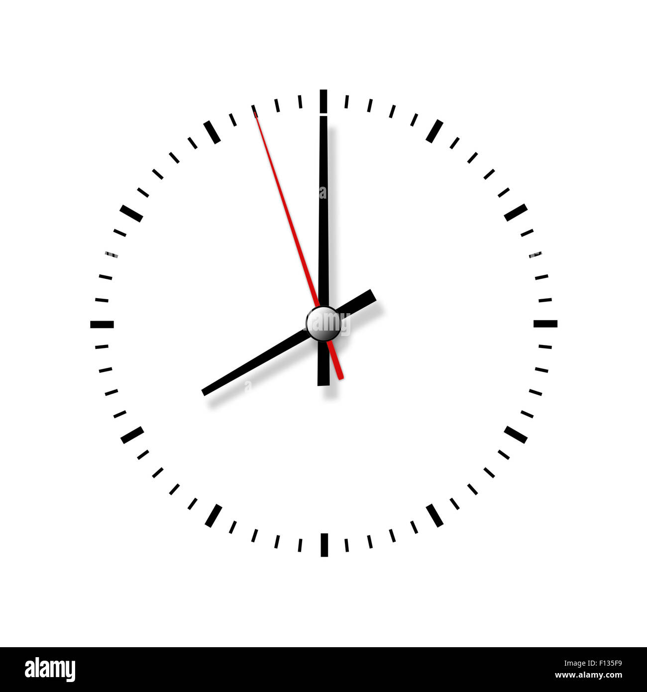 Clock without numbers isolated on white background. Closeup Stock Photo ...