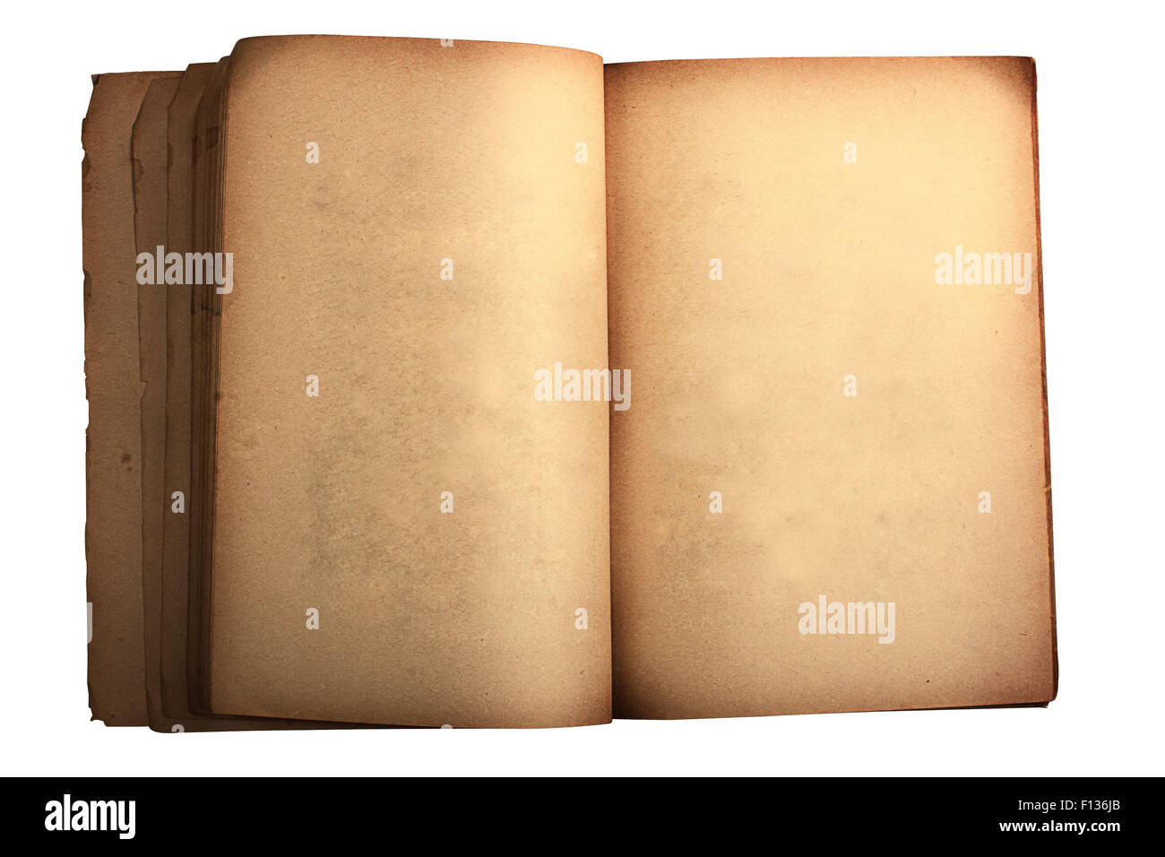 Blank pages of old books on white background Stock Photo - Alamy