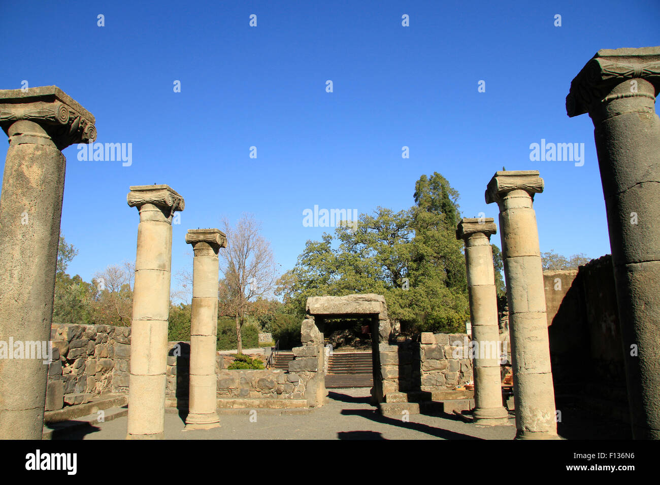 Golan Heights, the ancient Synagogue from the Talmudic period in ...