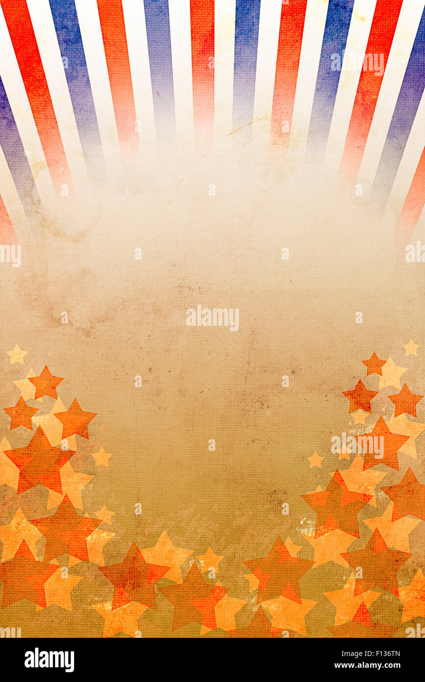 Retro background with elements of the red, white and blue stripes Stock ...