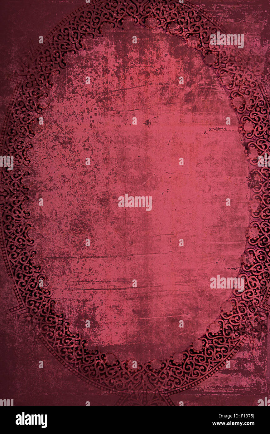 Red oval frame retro style background with copy space Stock Photo - Alamy