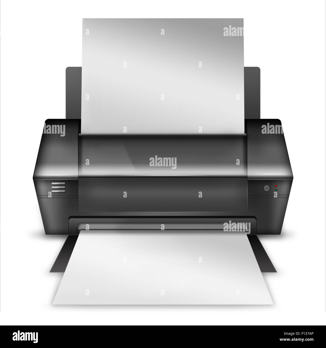 Realistic modern printer isolated on white background. Highly detailed ...