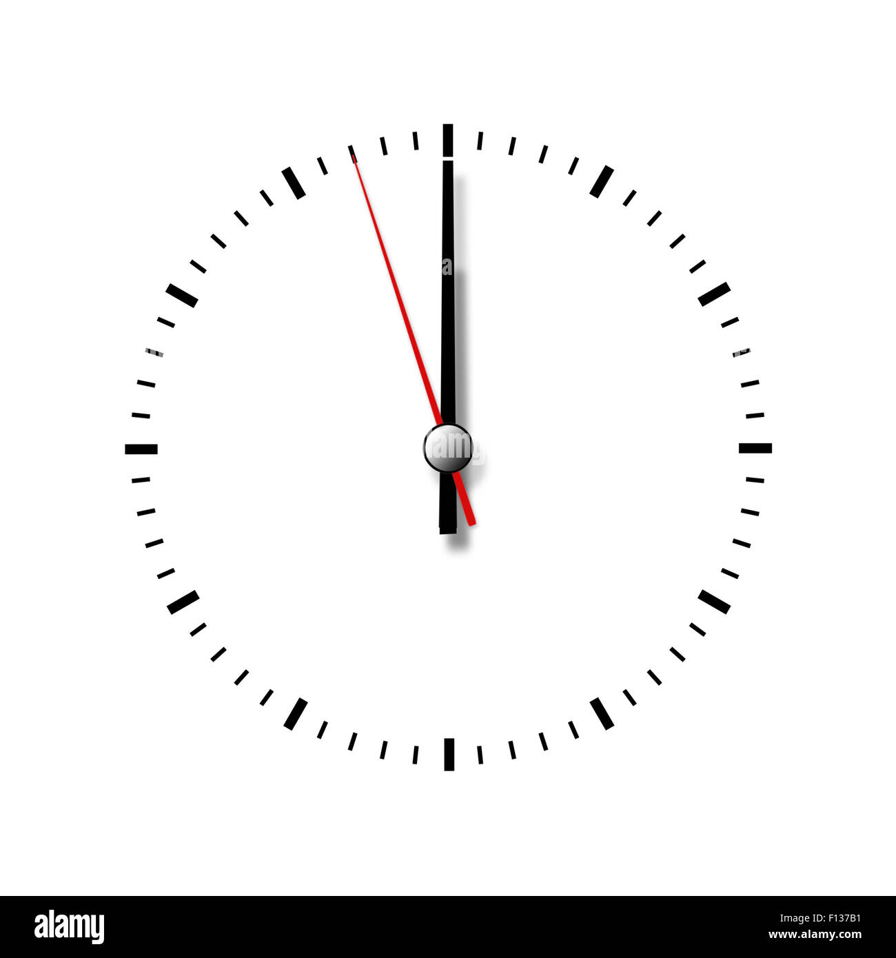 Clock without numbers isolated on white background. Closeup Stock Photo ...