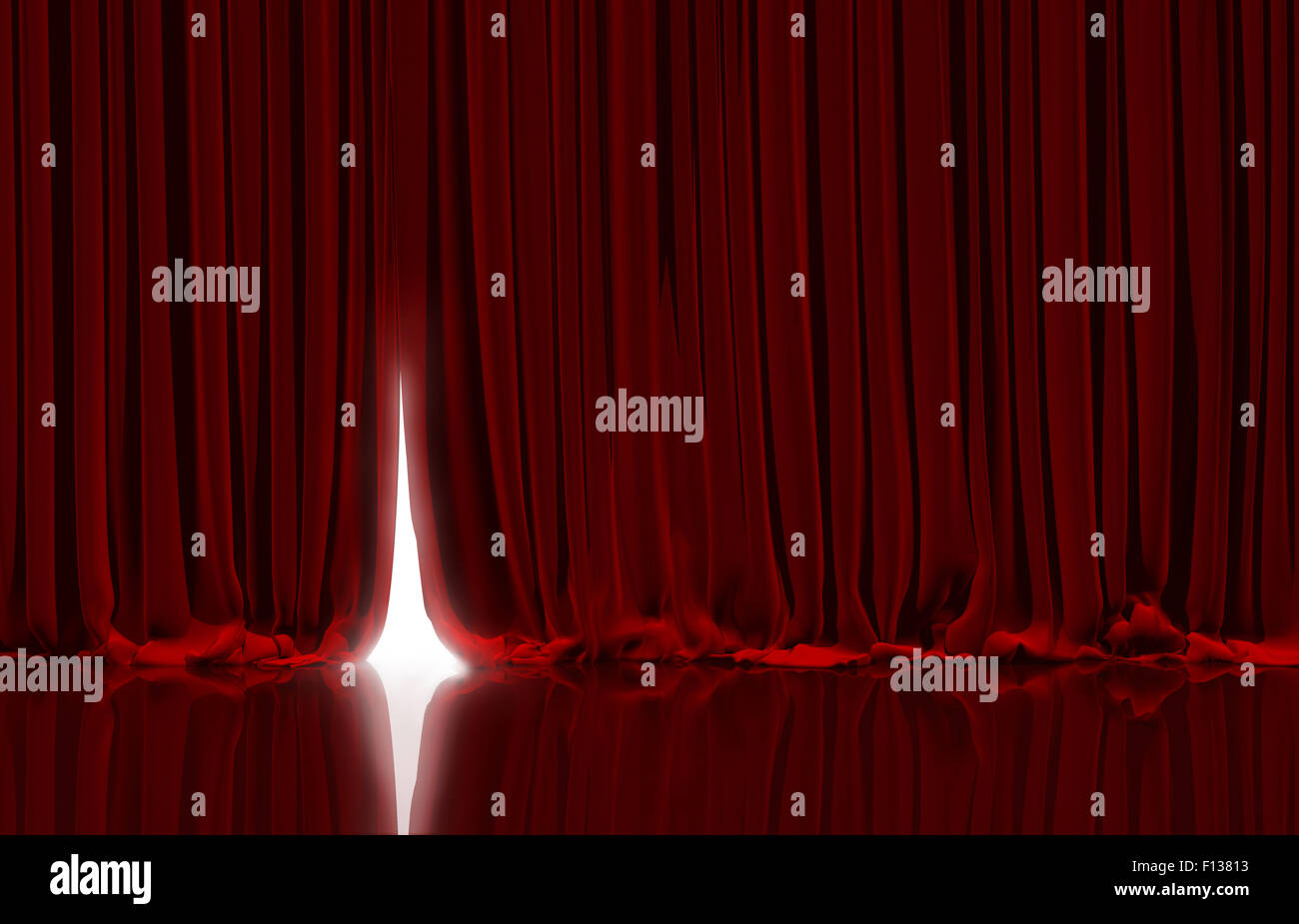 Opening red curtain on theater or cinema stage Stock Photo - Alamy