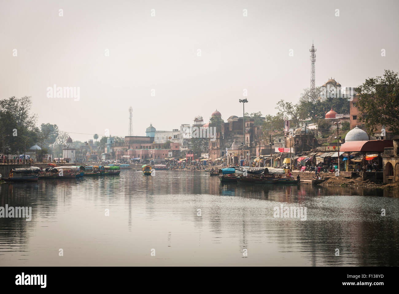 The Hindu holy town of Chitrakoot on the Mandakini River in Madhya ...