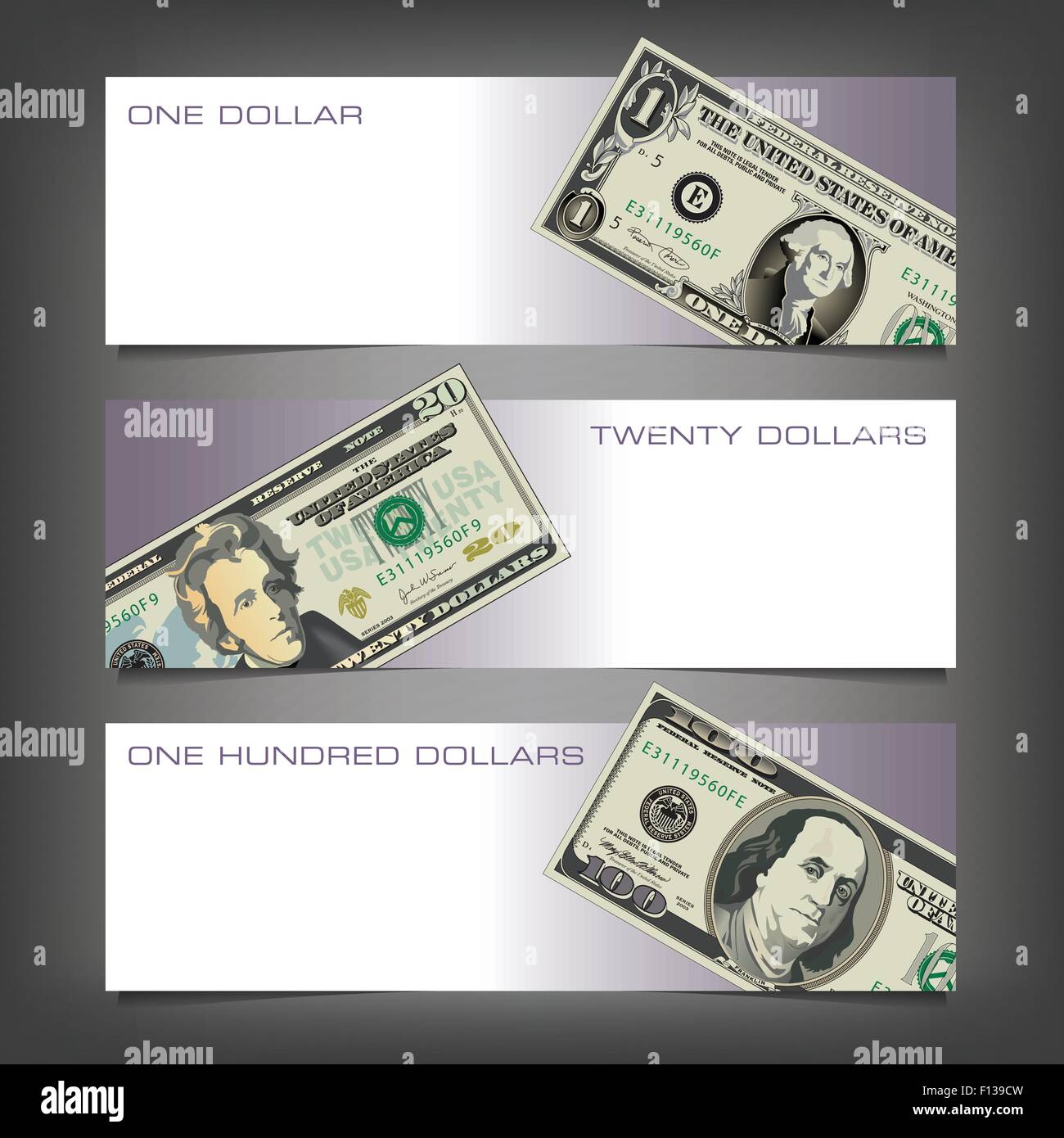 Three Money Banners with Space for Type Stock Vector Image & Art - Alamy