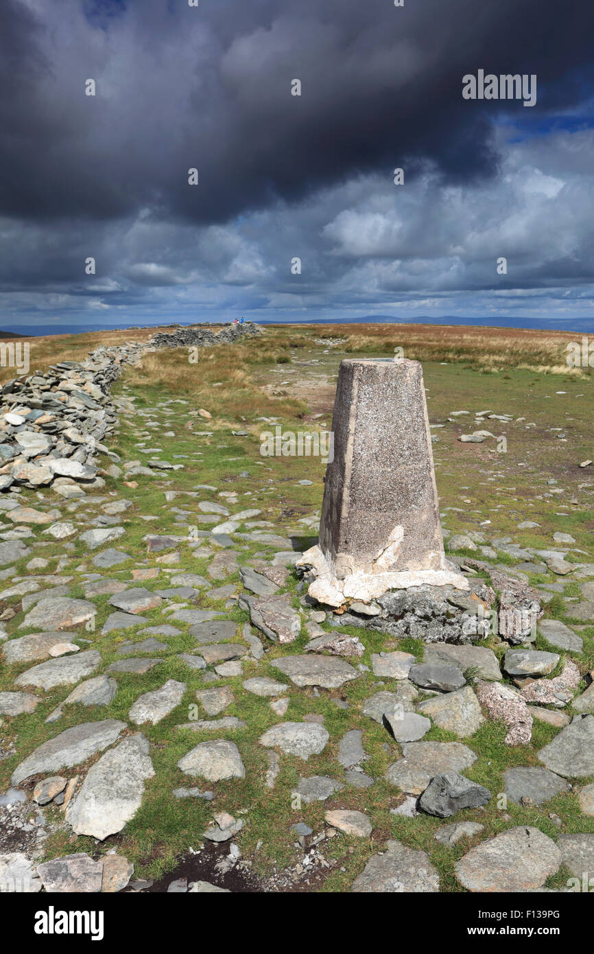 Summer, summit Cairn of High Street fell, Lake District National Park ...