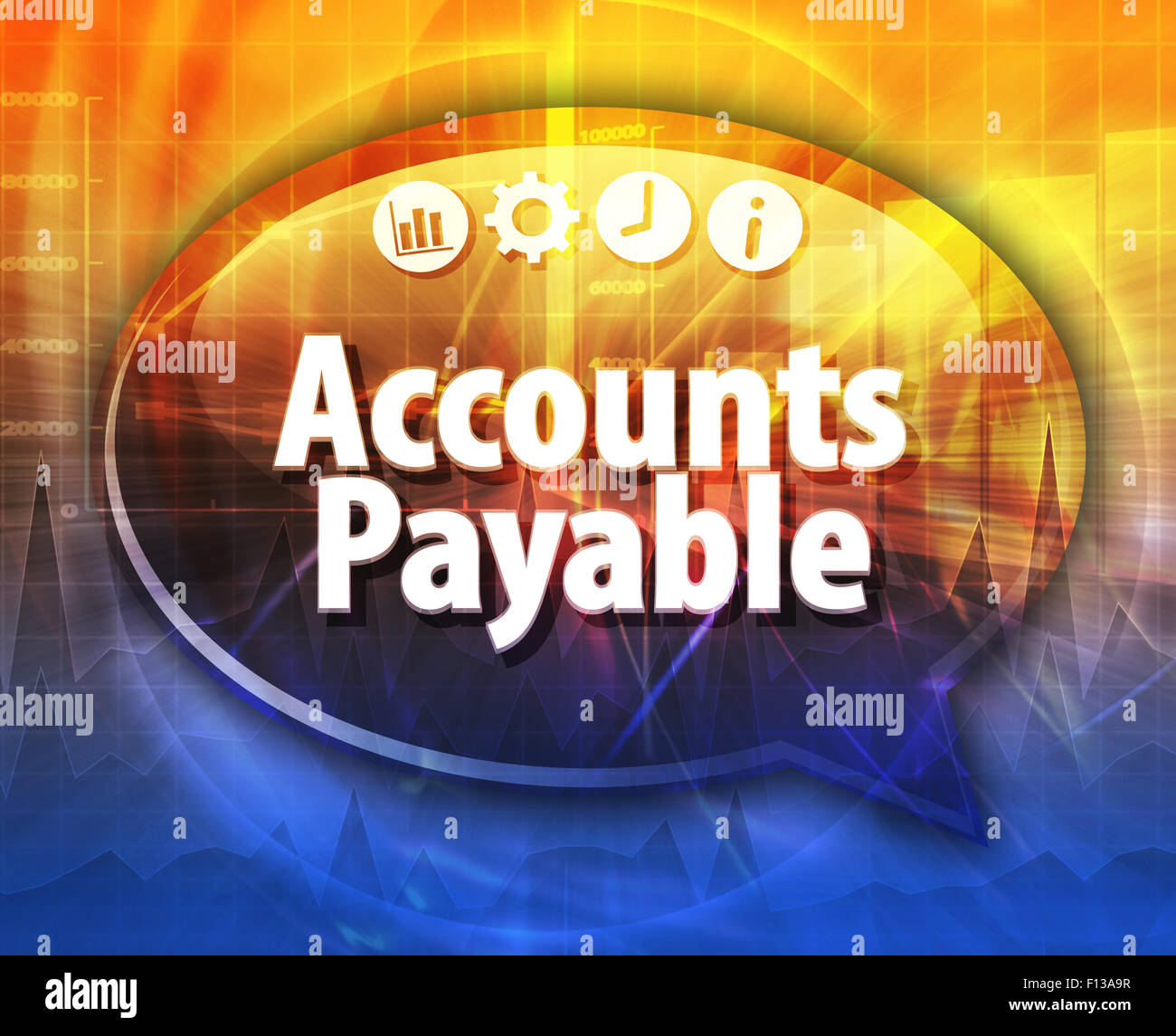 Speech bubble dialog illustration of business term saying Accounts ...