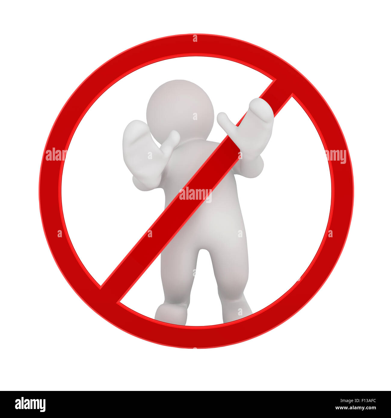 White man and red stop sign, with clipping path Stock Photo - Alamy