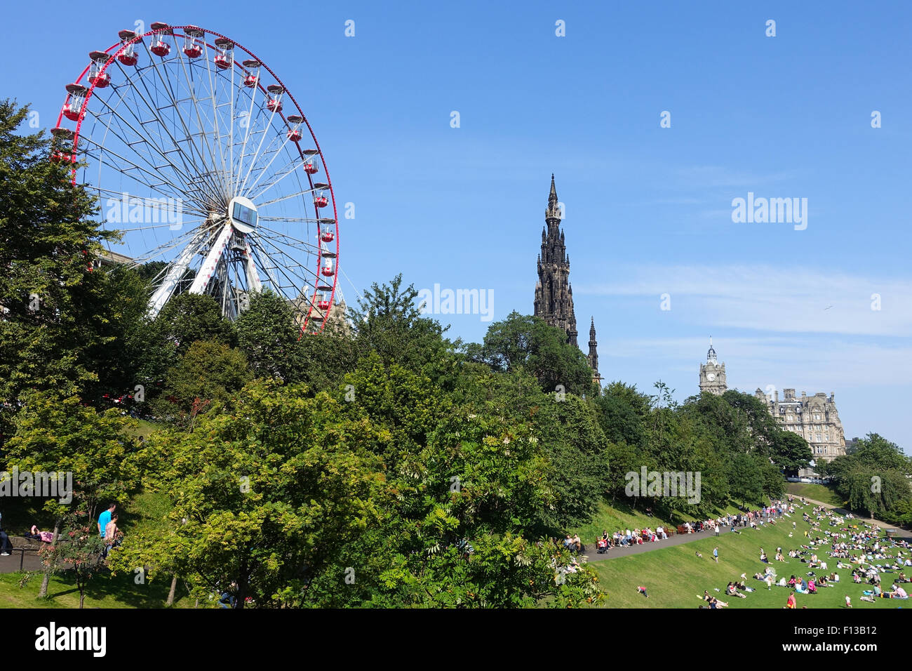Big Wheel in Princes Street Gardens during Edinburgh Festival Stock ...