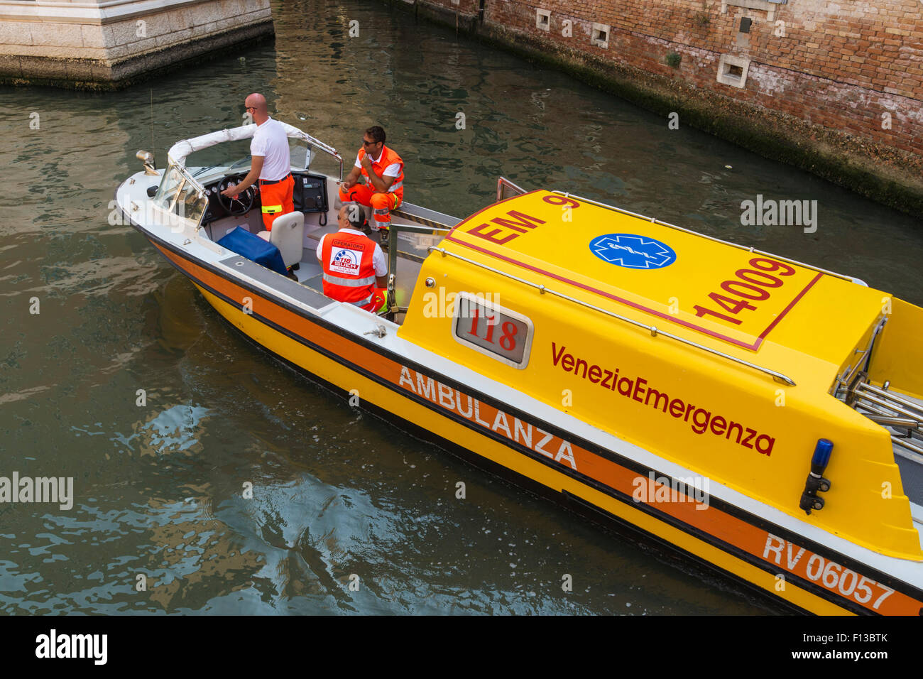 Venetian Ambulance boat, Venice, Veneto, Italy Stock Photo - Alamy