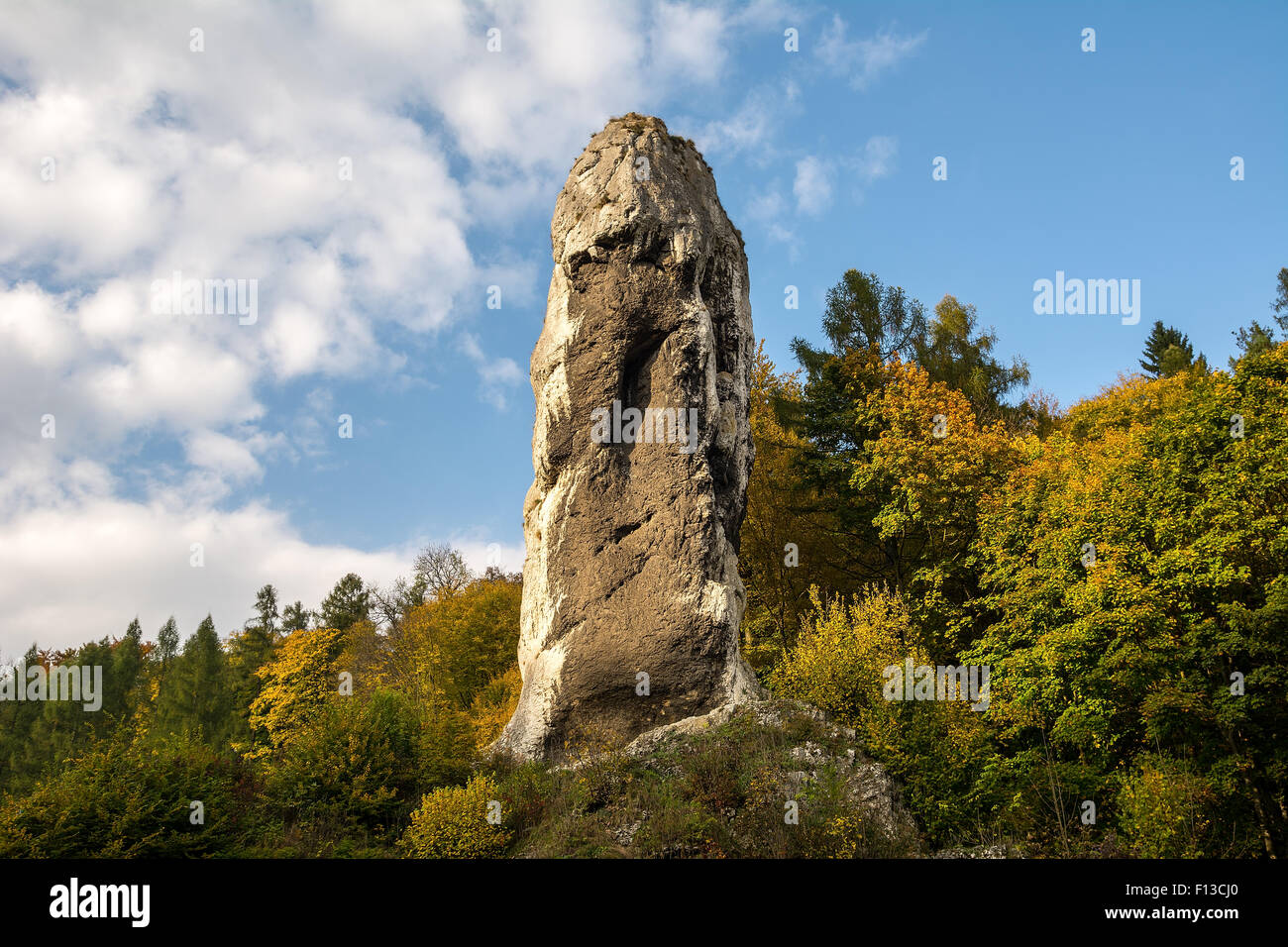 The rock "Hercules Mace" in Pieskowa Skala (Ojcowski National Park ...
