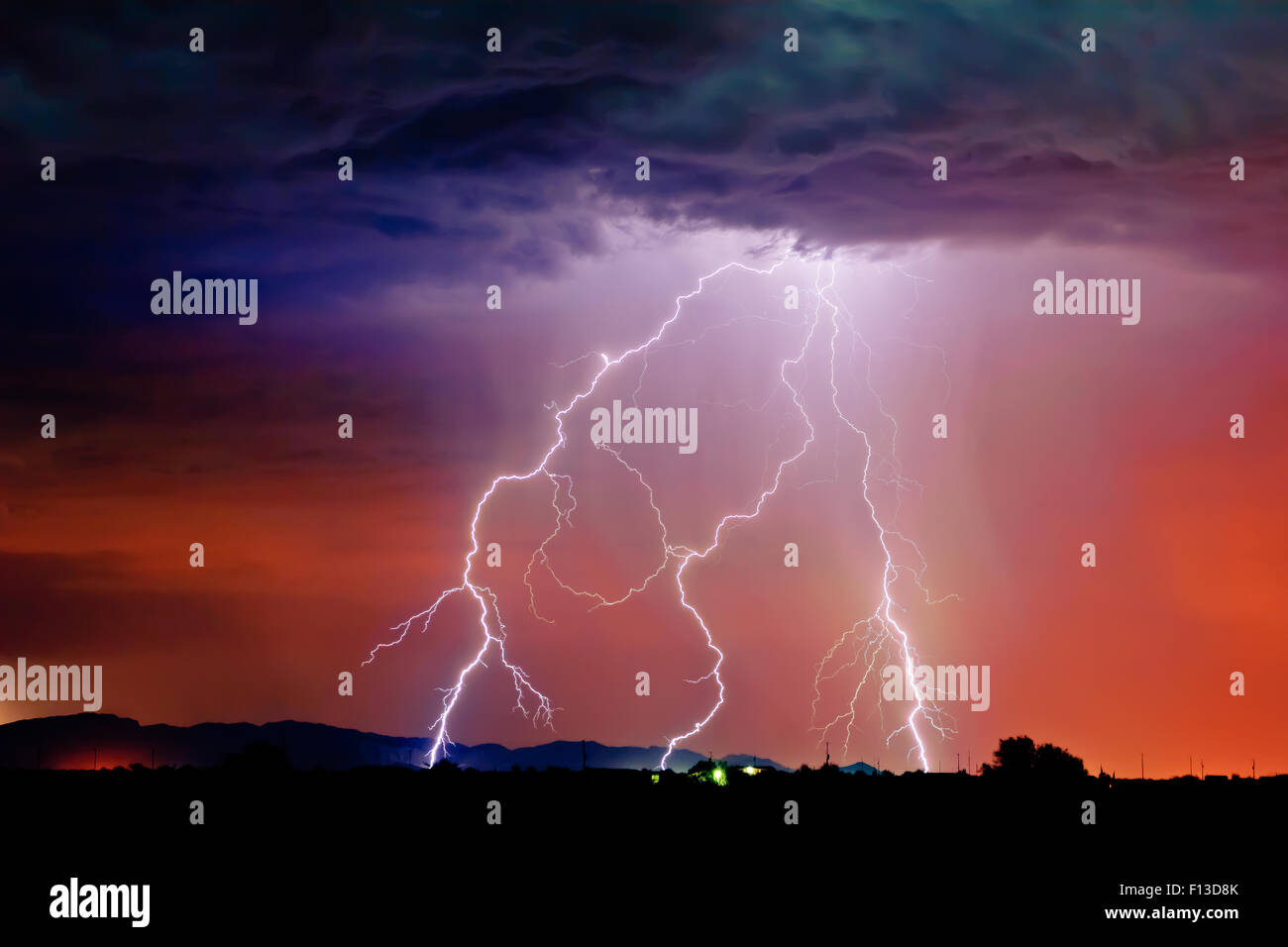 Lightning storm, Arlington, Arizona, USA Stock Photo - Alamy
