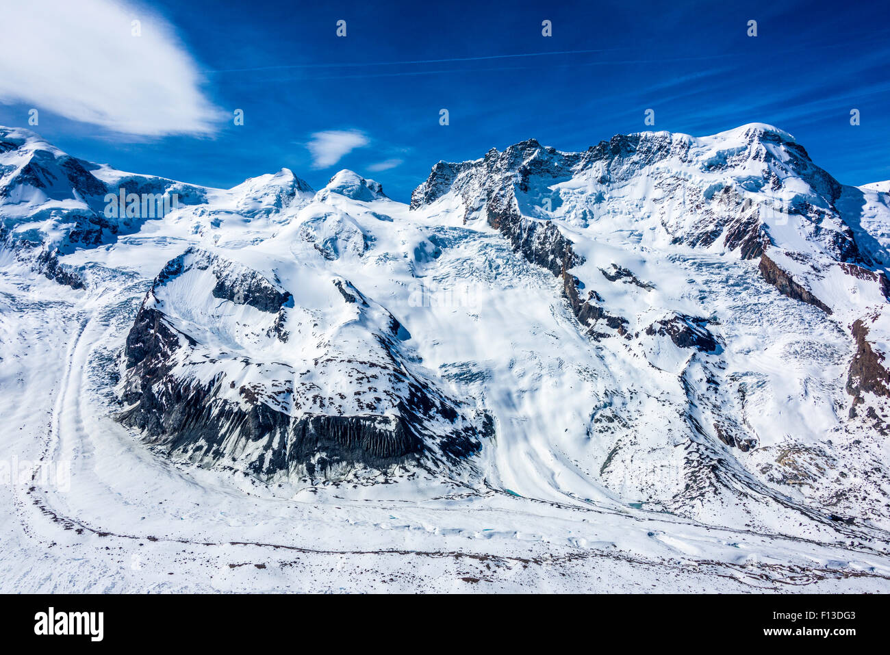Views of the train ride to the Matterhorn, Zermatt, Switzerland Stock ...