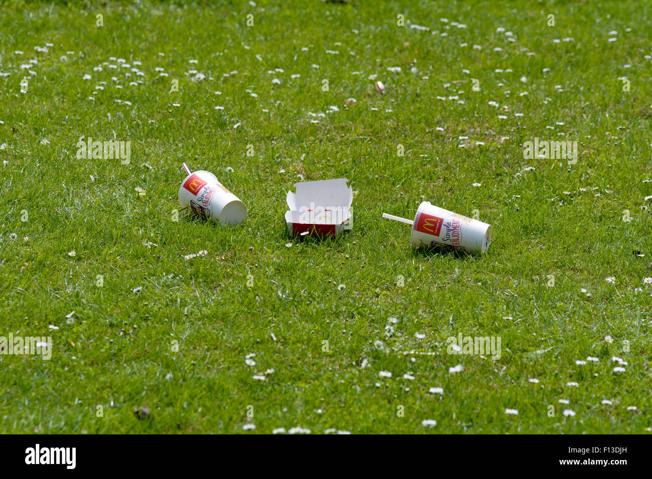 McDonalds fast food litter left in park by irresponsible people in ...