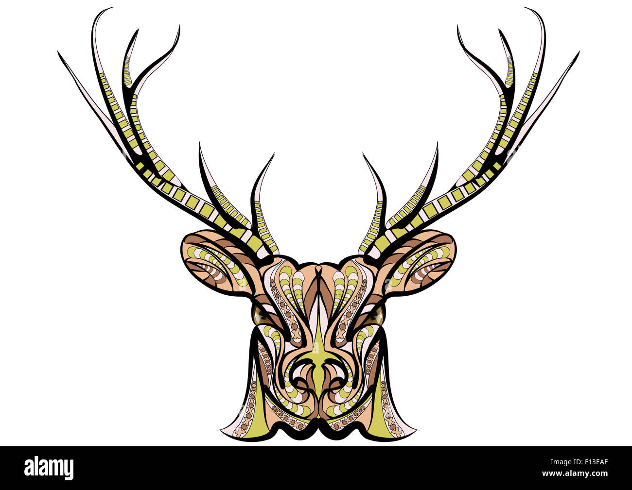 Deer tribal illustration hi-res stock photography and images - Alamy