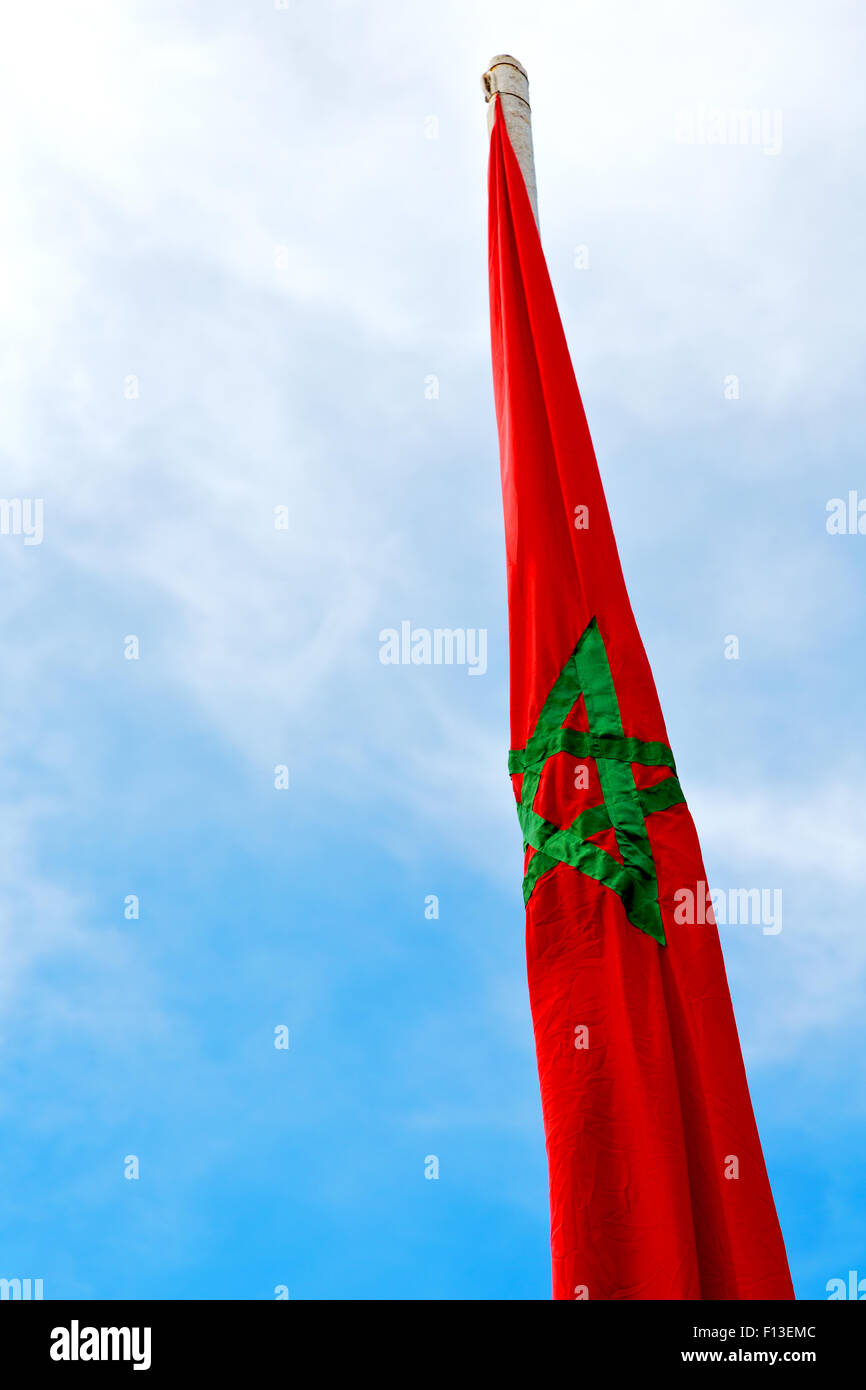 waving flag in the blue sky tunisia colour and wave battlements Stock ...