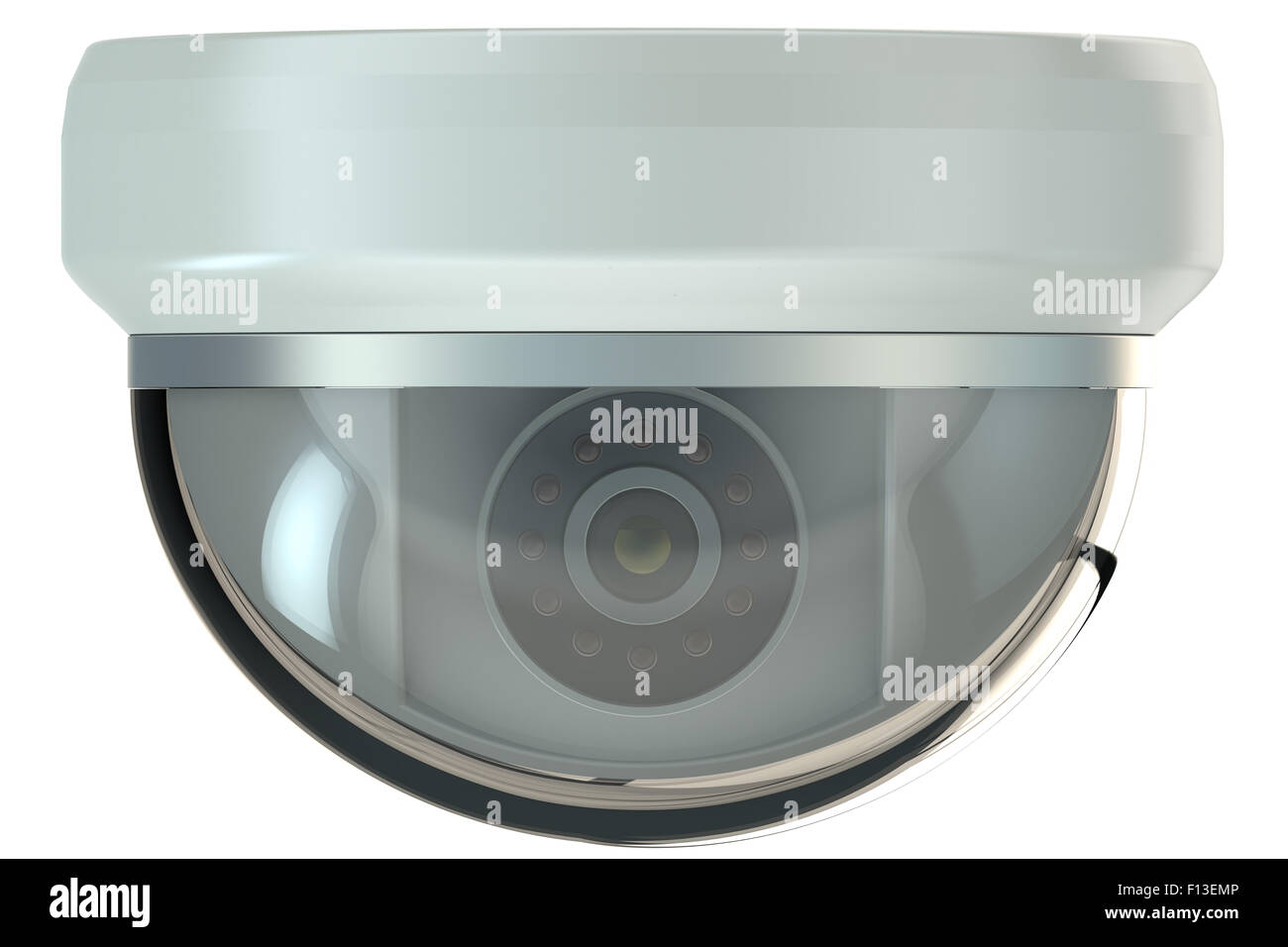 Dome security camera isolated on white background Stock Photo - Alamy